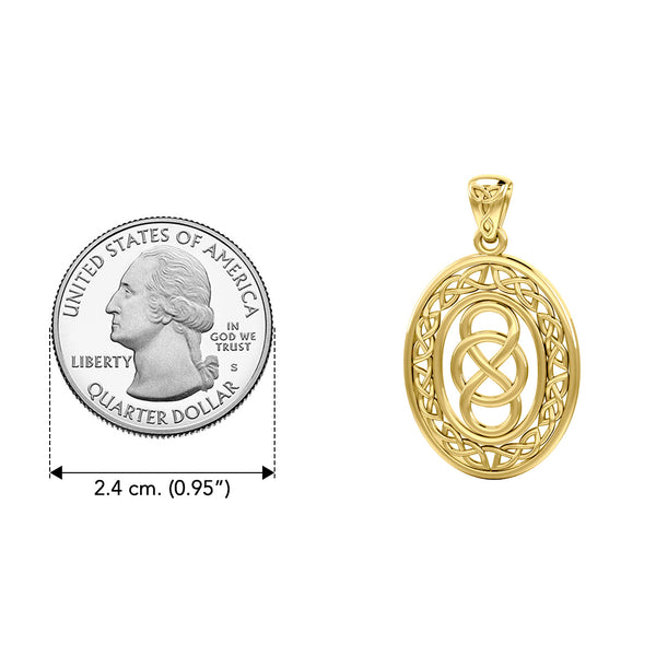 Hold the endless magic ~ Celtic Knotwork Solid Gold Pendant GPD4133