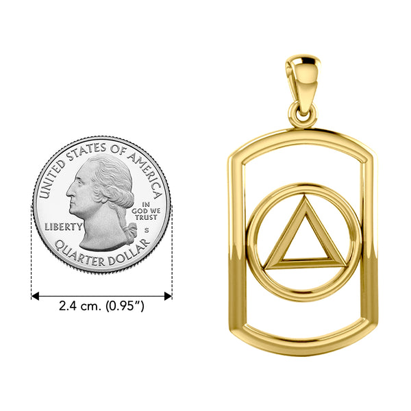 Recovery Solid Yellow Gold Pendant GPD6049