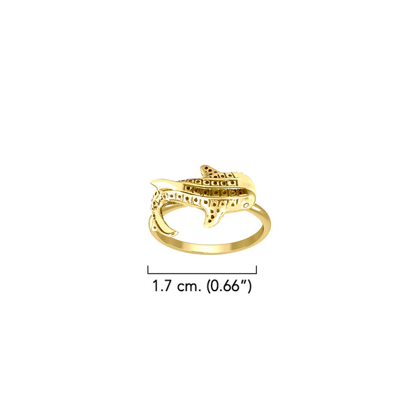 Small Whale Shark Solid Gold Ring GRI2501