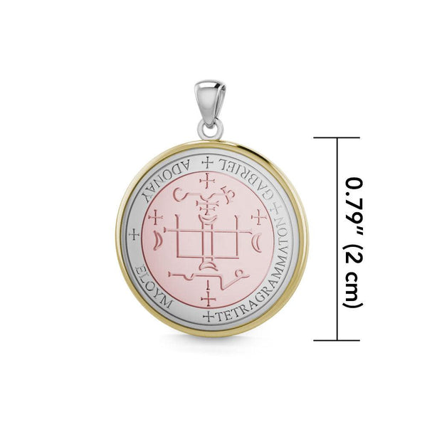 Sigil of the Archangel Gabriel Small Sterling Silver with pink and Yel
