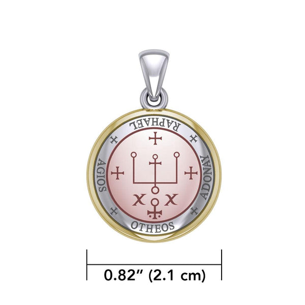 Sigil of the Archangel Raphael Small Sterling Silver with pink and Yel ...