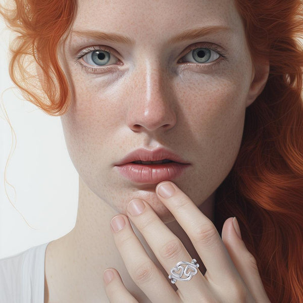 Double Heart Sterling Silver Puzzle Ring By Peter Stone Jewelry TRI246