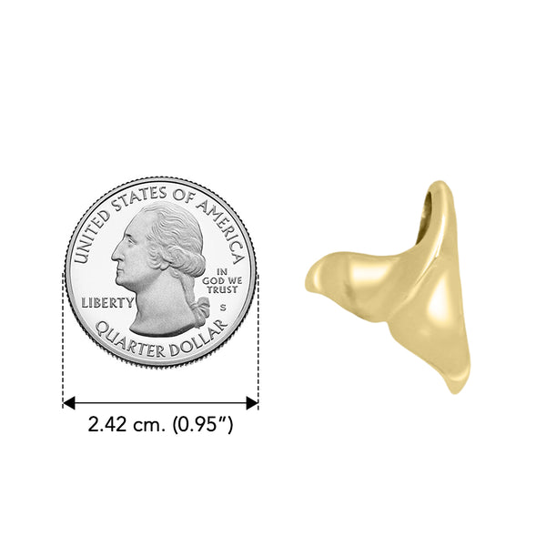 DiveSilver Whale Tail Sterling Silver with 14K Vermeil Plate Pendant V