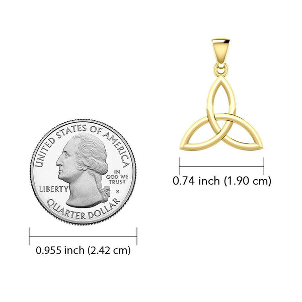 Celtic Trinity Knot 14K Yellow Gold Pendant Small Size GPD5607