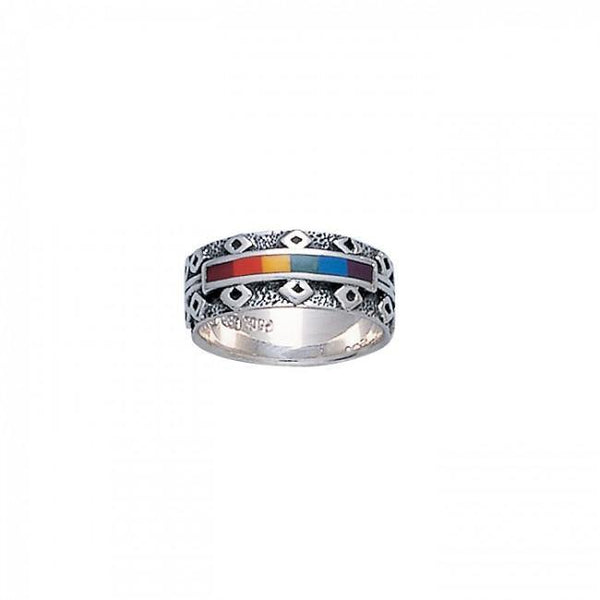 Rainbow Silver Ring JR259 – Peter Stone Jewelry