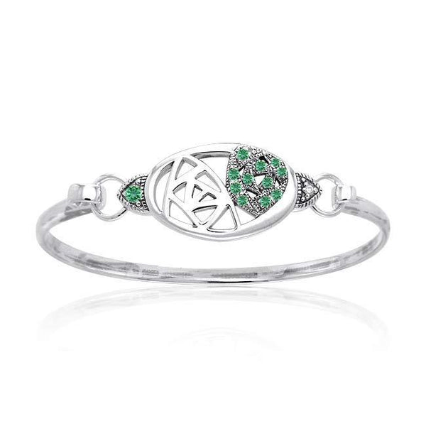 Abstract Elegance Silver Spring lock Bracelet with Gems TBA132