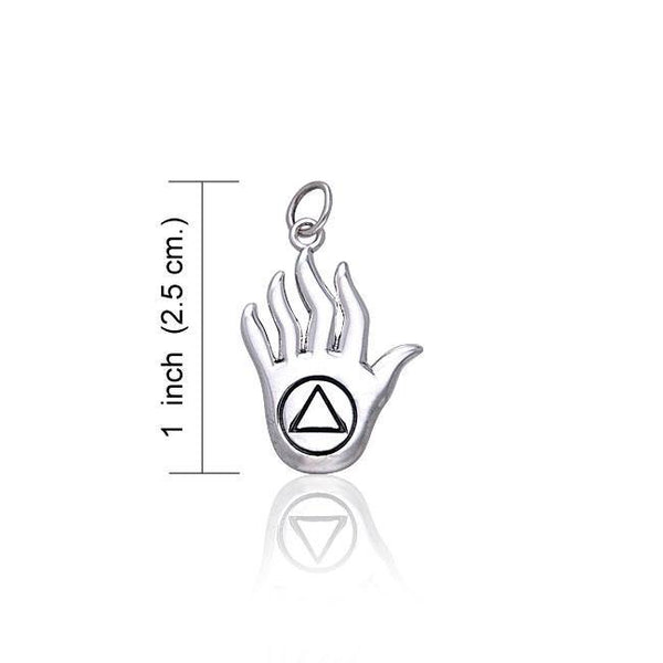 AA Recovery Hand Sterling Silver Charm TCM019