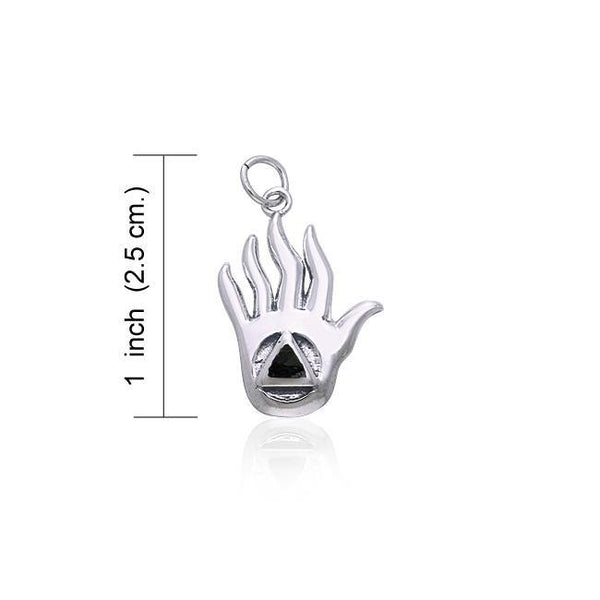 AA Recovery Hand Silver Charm TCM041
