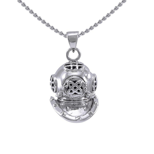 3D Dive Helmet ~ Sterling Silver Pendant TP1021