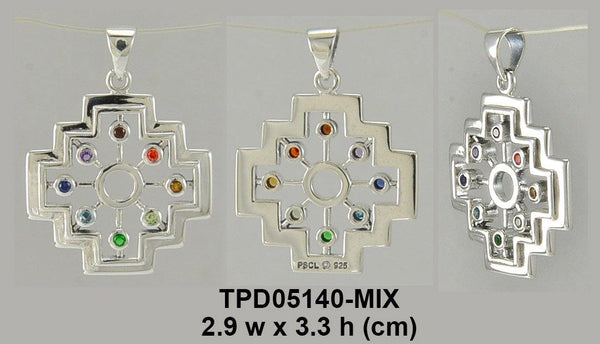 A symbol of the old cultures ~ Silver Inka Cross Pendant with Chakra G
