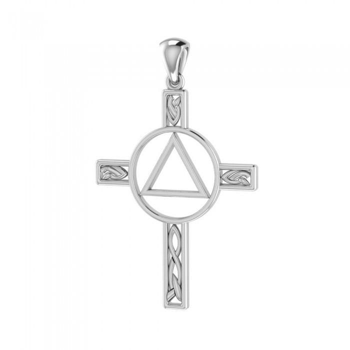 AA Recovery Celtic Knot Cross Pendant TPD327