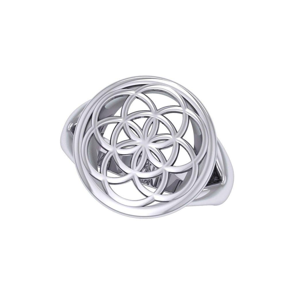 Flower Of Life Silver Ring TRI201 – Peter Stone Jewelry