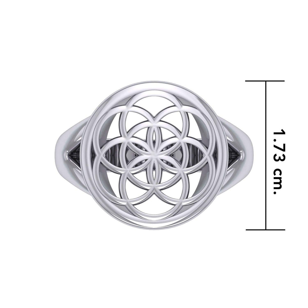 Flower Of Life Silver Ring TRI201 – Peter Stone Jewelry