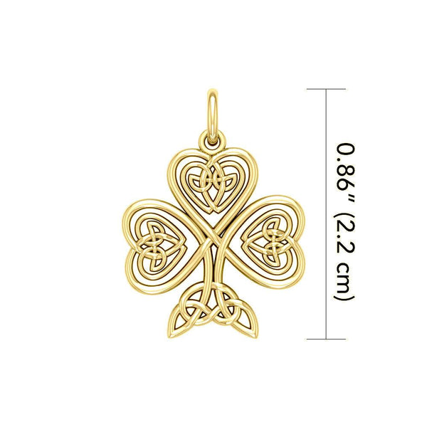 Celtic Knotwork Shamrock 14K Gold Vermeil Plate on Silver Charm by Cou